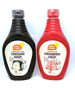 Daily Fresh Syrup Chocolate & Strawberry 624g X 2 - Fakher Al Shaab